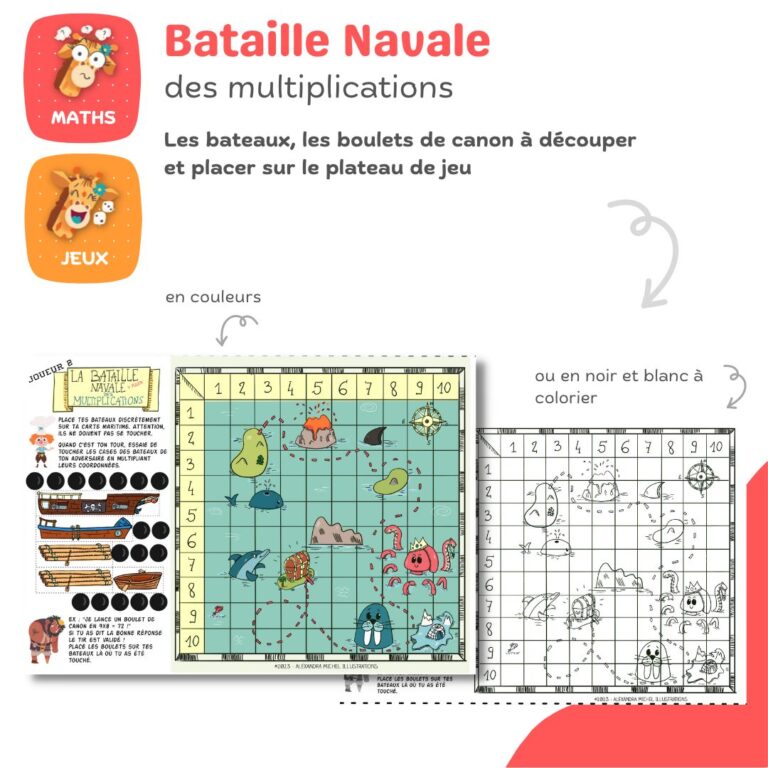 Jeu : Bataille navale des multiplications - Alexandra MICHEL